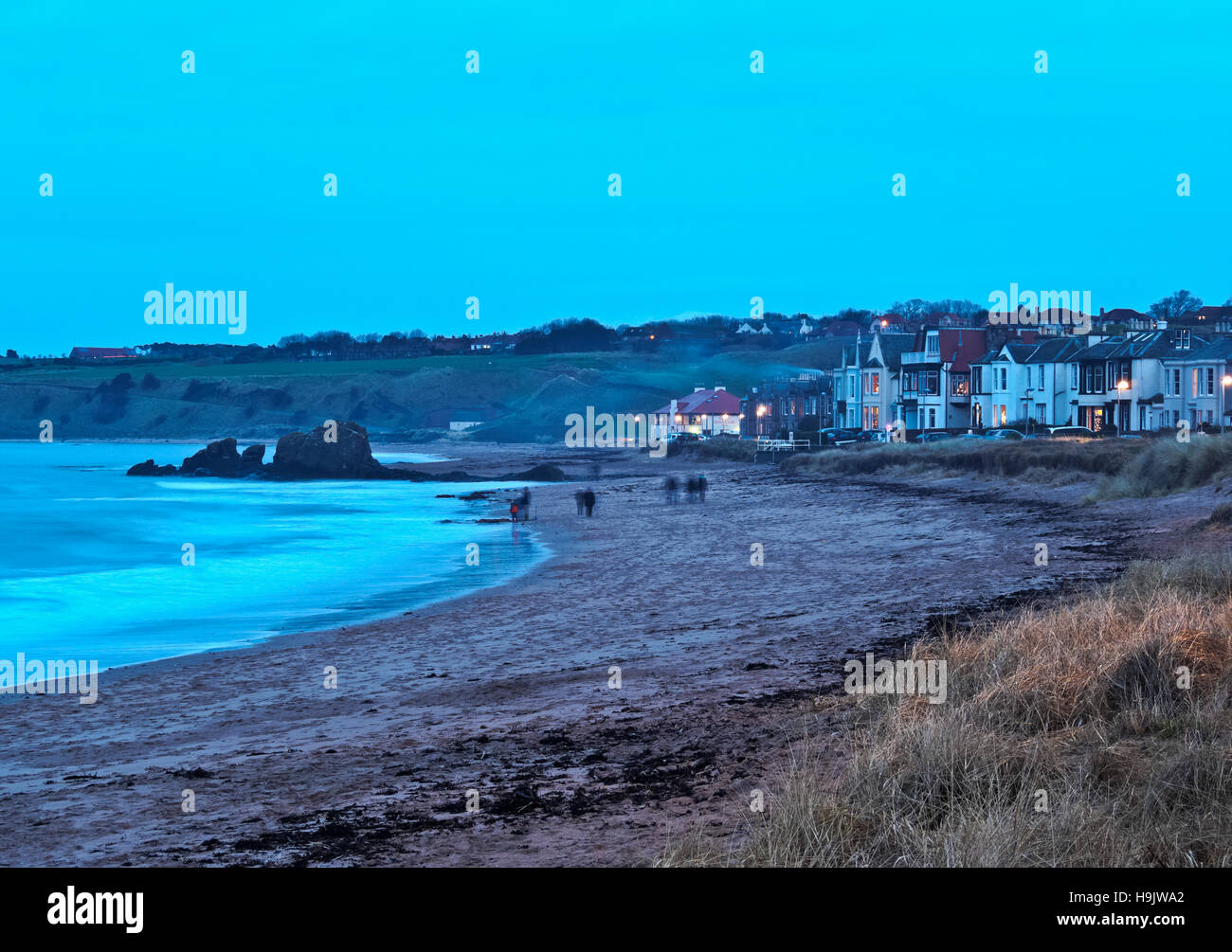 UK, Scotland, East Lothian, North Berwick, Beach at dusk Stock Photo ...