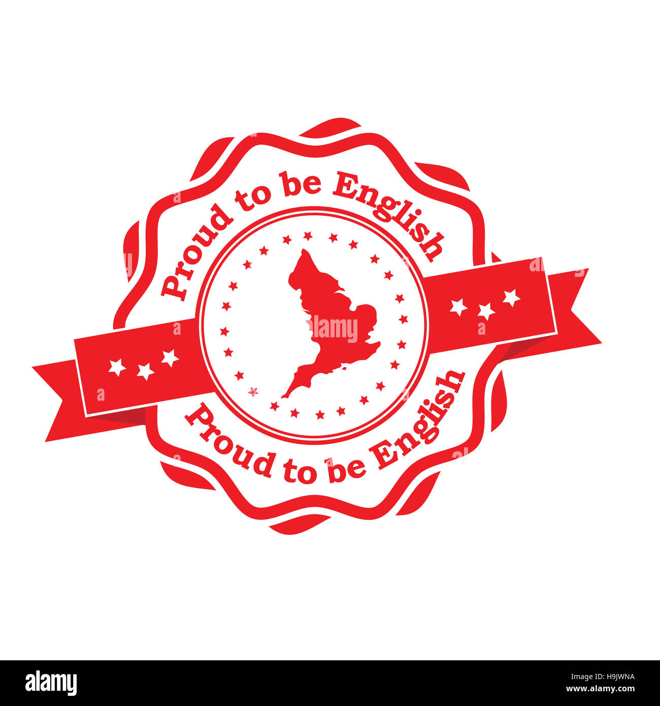 Proud to be English - grunge stamp, label with the national flag of ...