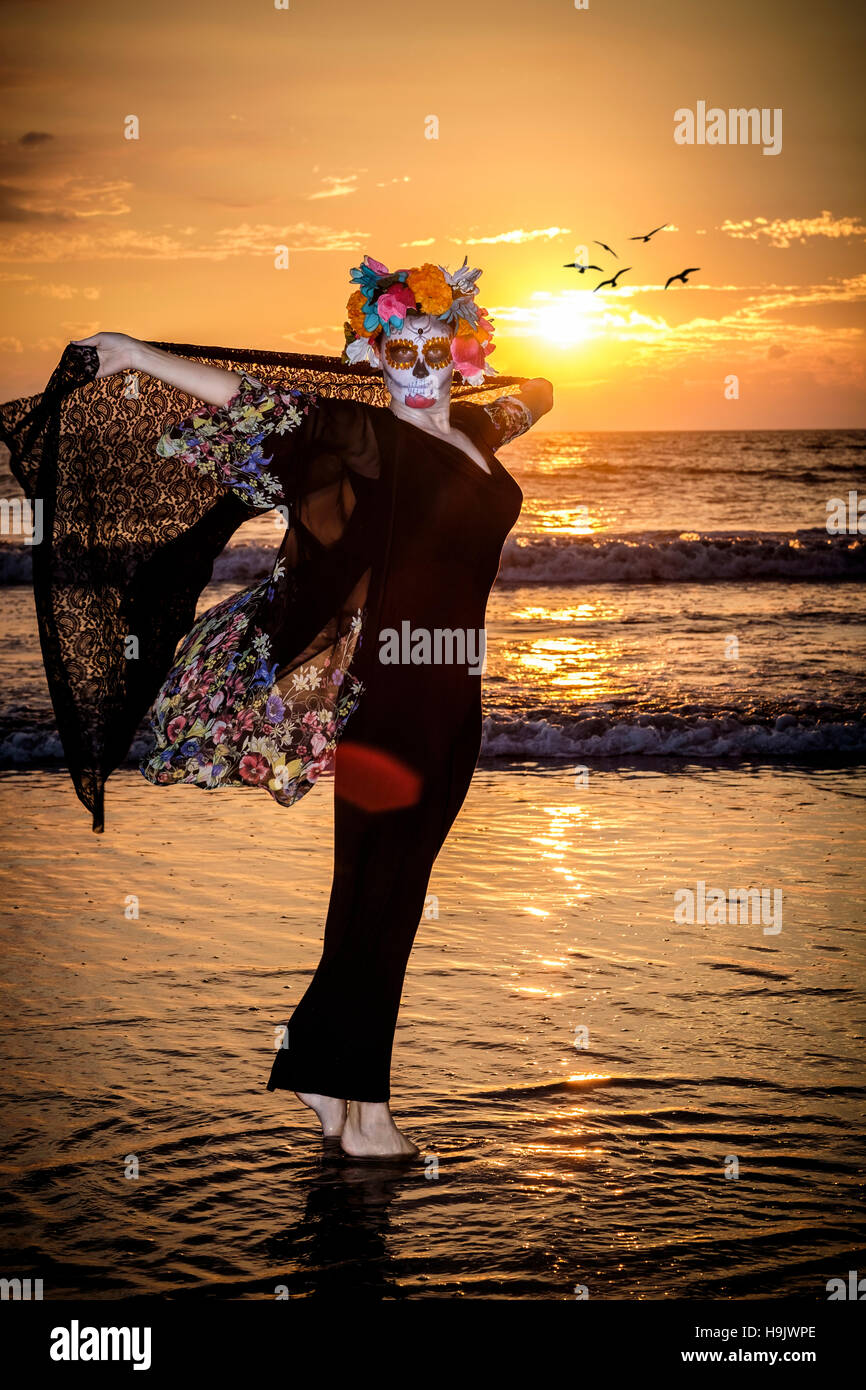 Mexico, Riviera Nayarit, female skeleton figure symbolizing the ...