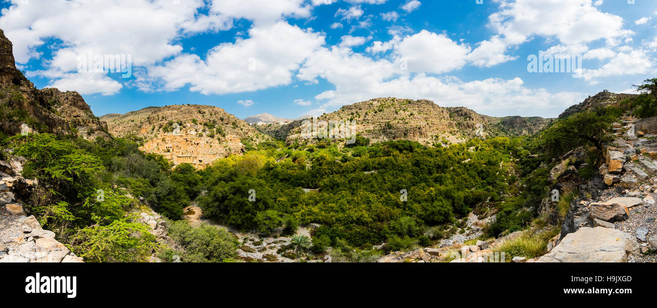 Oman, Jabal Akhdar, Abandoned village Wadi Bani Habin Stock Photo - Alamy