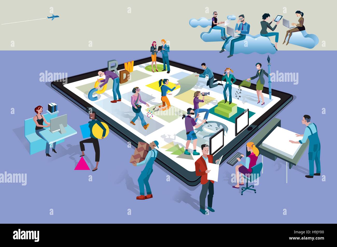 Freelance teamwork Stock Vector Images - Alamy