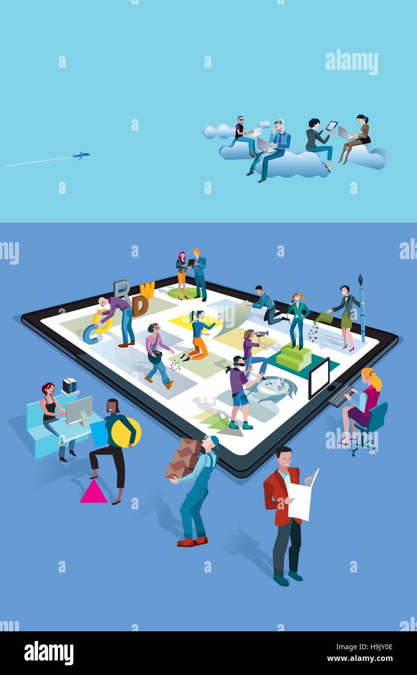 Freelance teamwork Stock Vector Images - Alamy