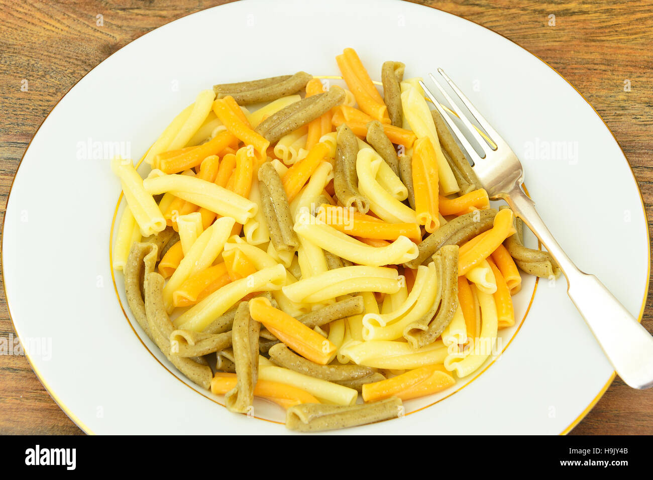 Pasta. Colorful Noodles on Plate. Studio Photo Stock Photo - Alamy