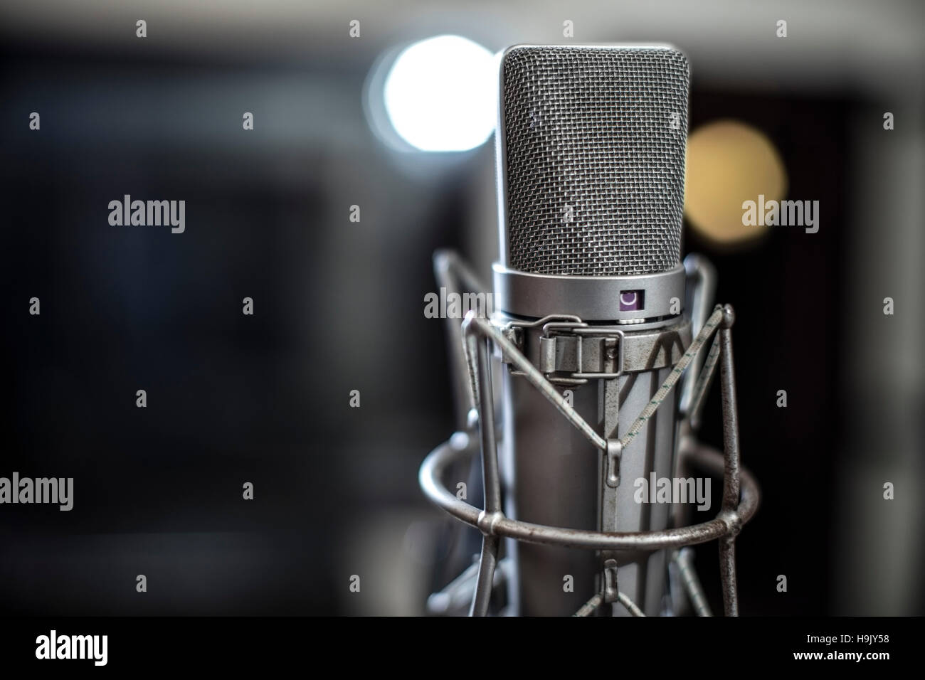 Microphone in recording studio Stock Photo - Alamy