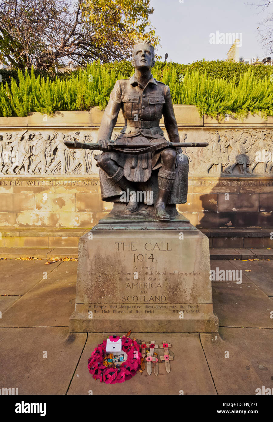 UK, Scotland, Edinburgh, The Call 1914 Monument in the Princes Street ...