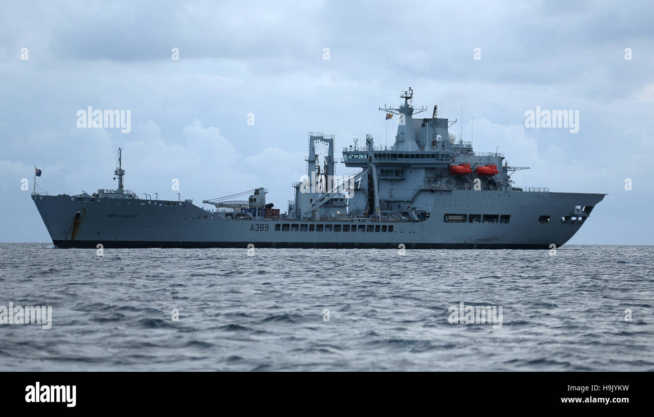 A general view of the RFA Wave Knight, a class fast fleet tanker being ...