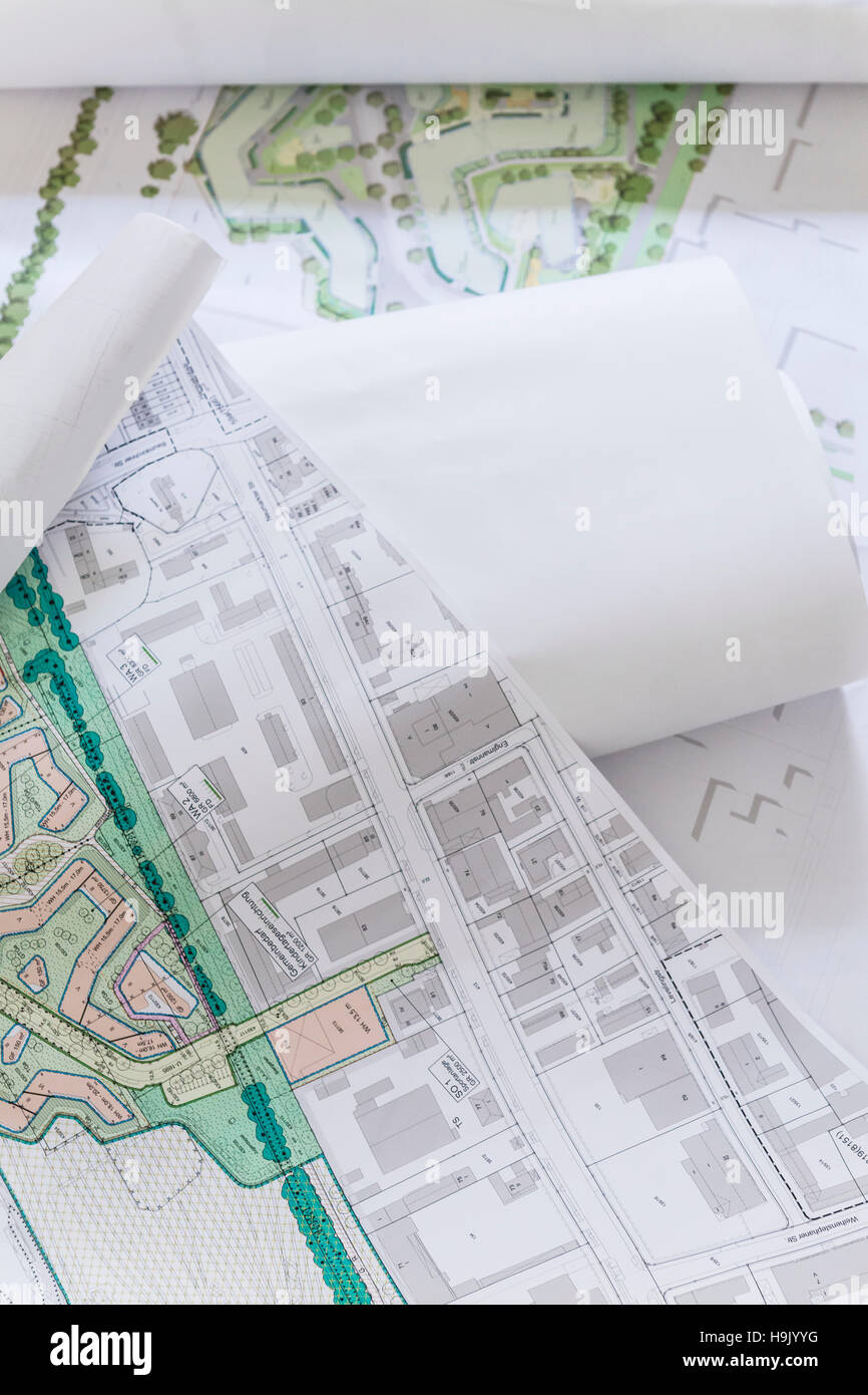 Construction plans of urban development Stock Photo - Alamy