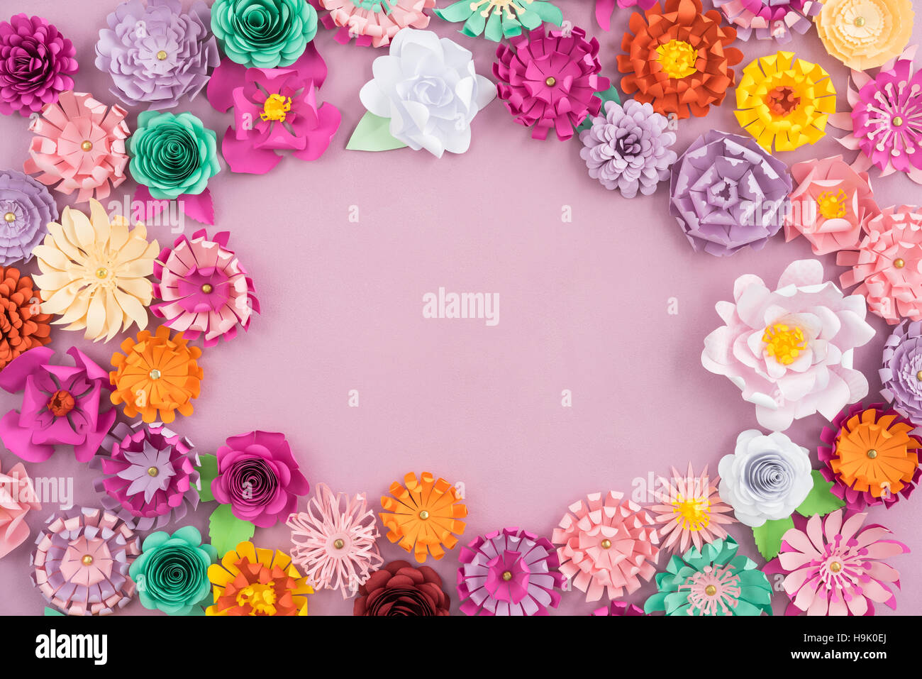 Handmade paper flowers Stock Photo - Alamy
