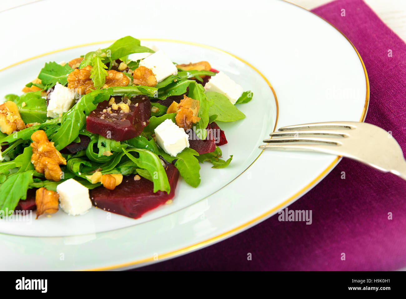 Salad of Raw Beets, Pears, Arugula, Roots, Sunflower Seeds and Cheese ...