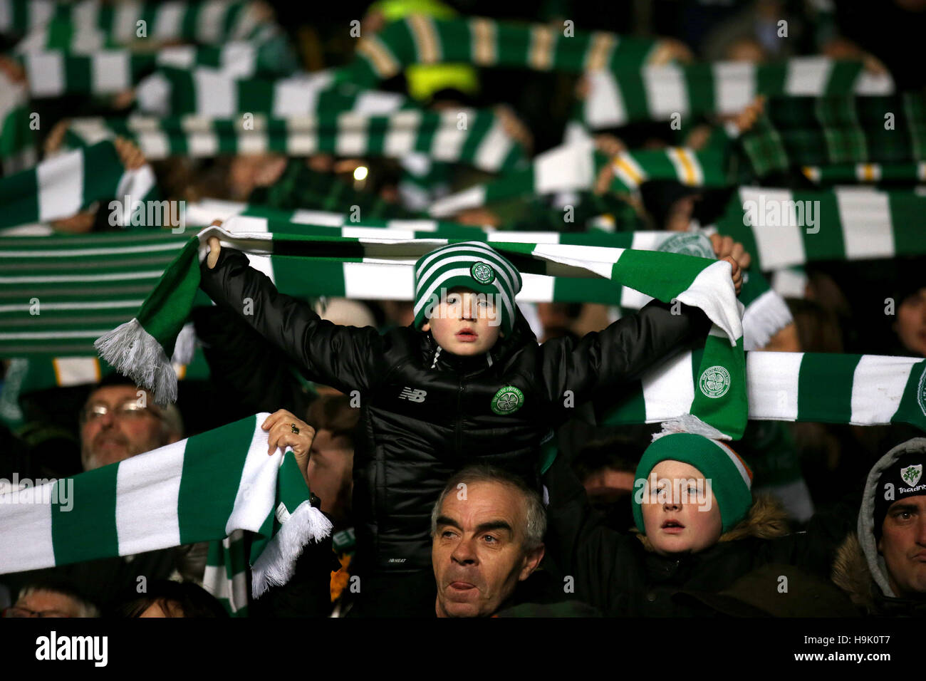 Celtic fans in the stands during the UEFA Champions League match at ...
