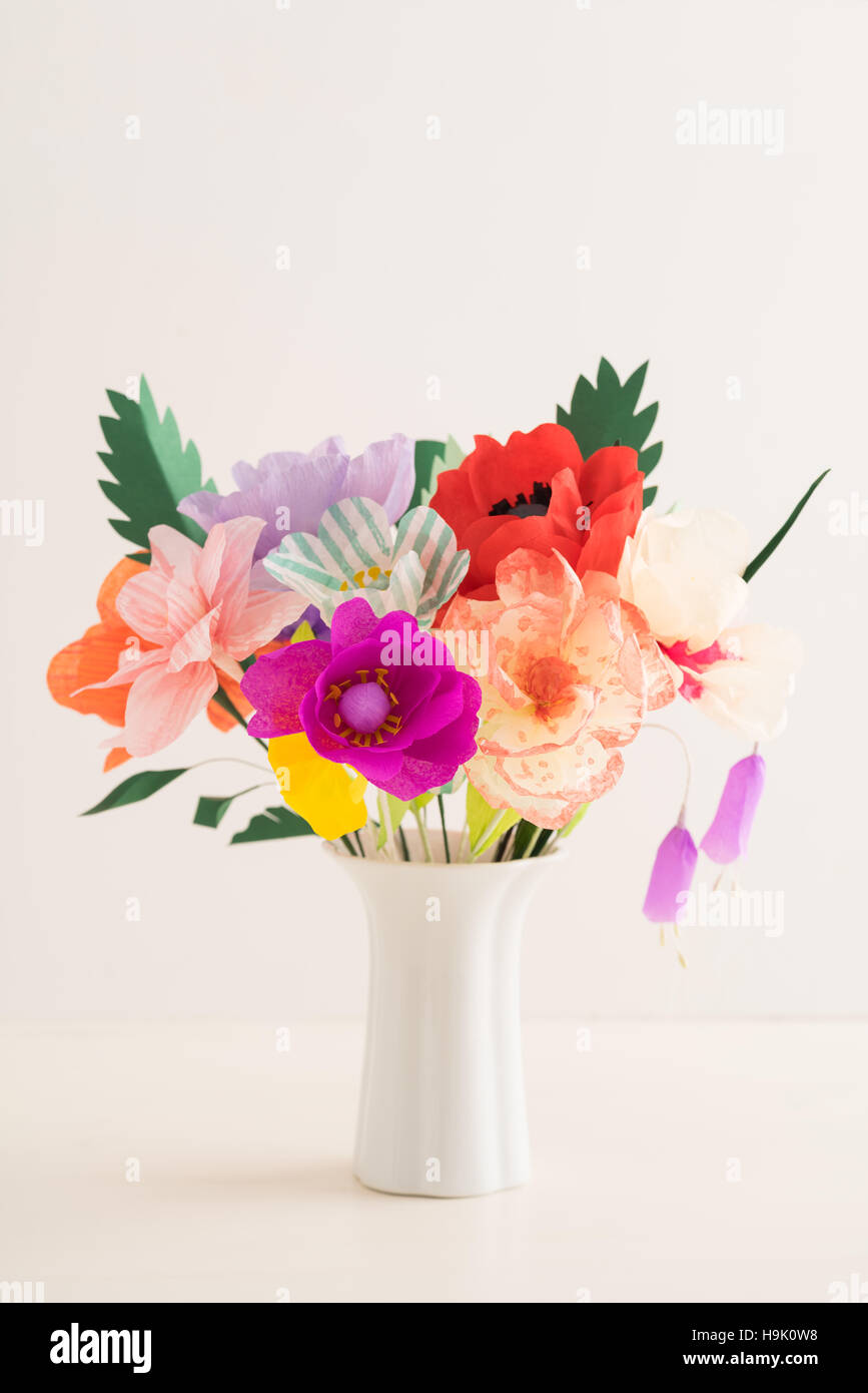 Handmade paper flowers Stock Photo - Alamy