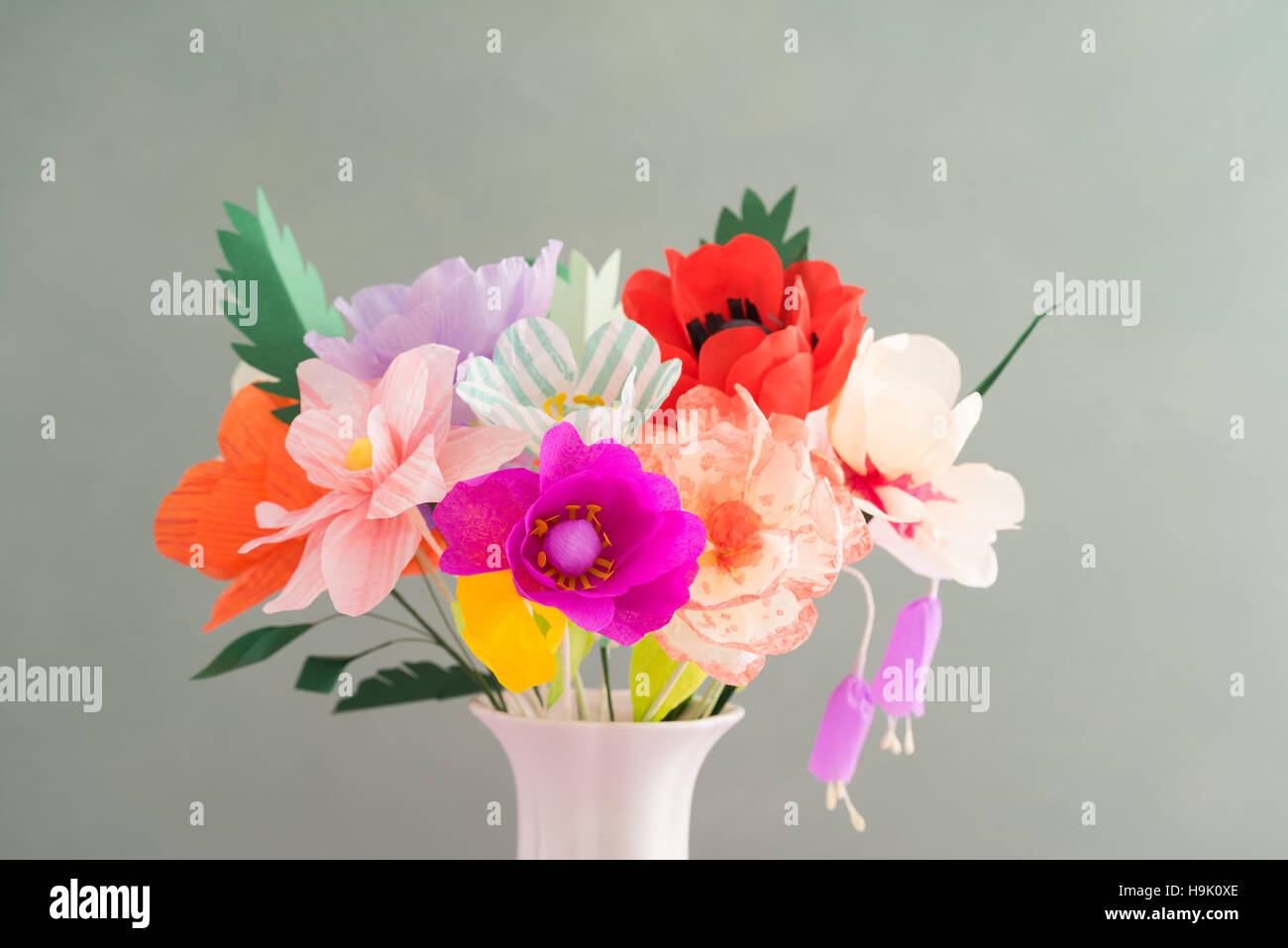 Handmade paper flowers Stock Photo - Alamy