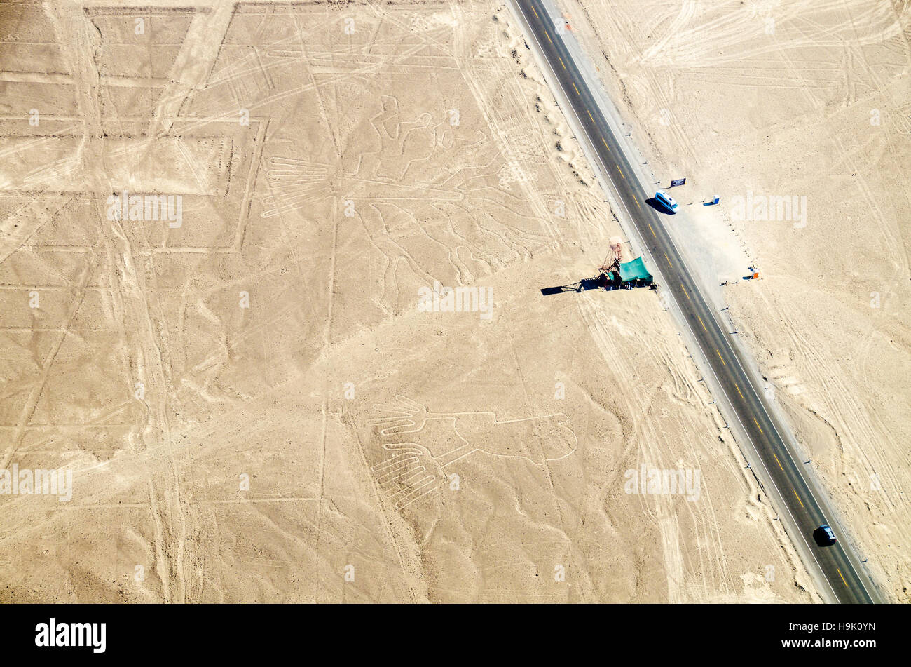 Peru, Nazca, Aerial view of geoglyphs of Nazca and Palpa, UNESCO World Heritage Stock Photo - Alamy
