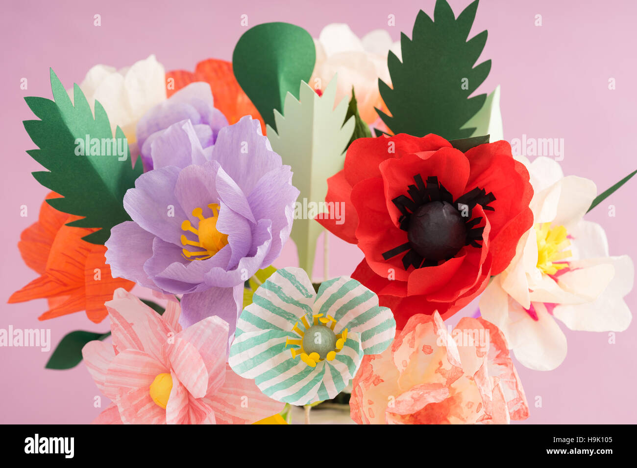 Handmade paper flowers Stock Photo - Alamy