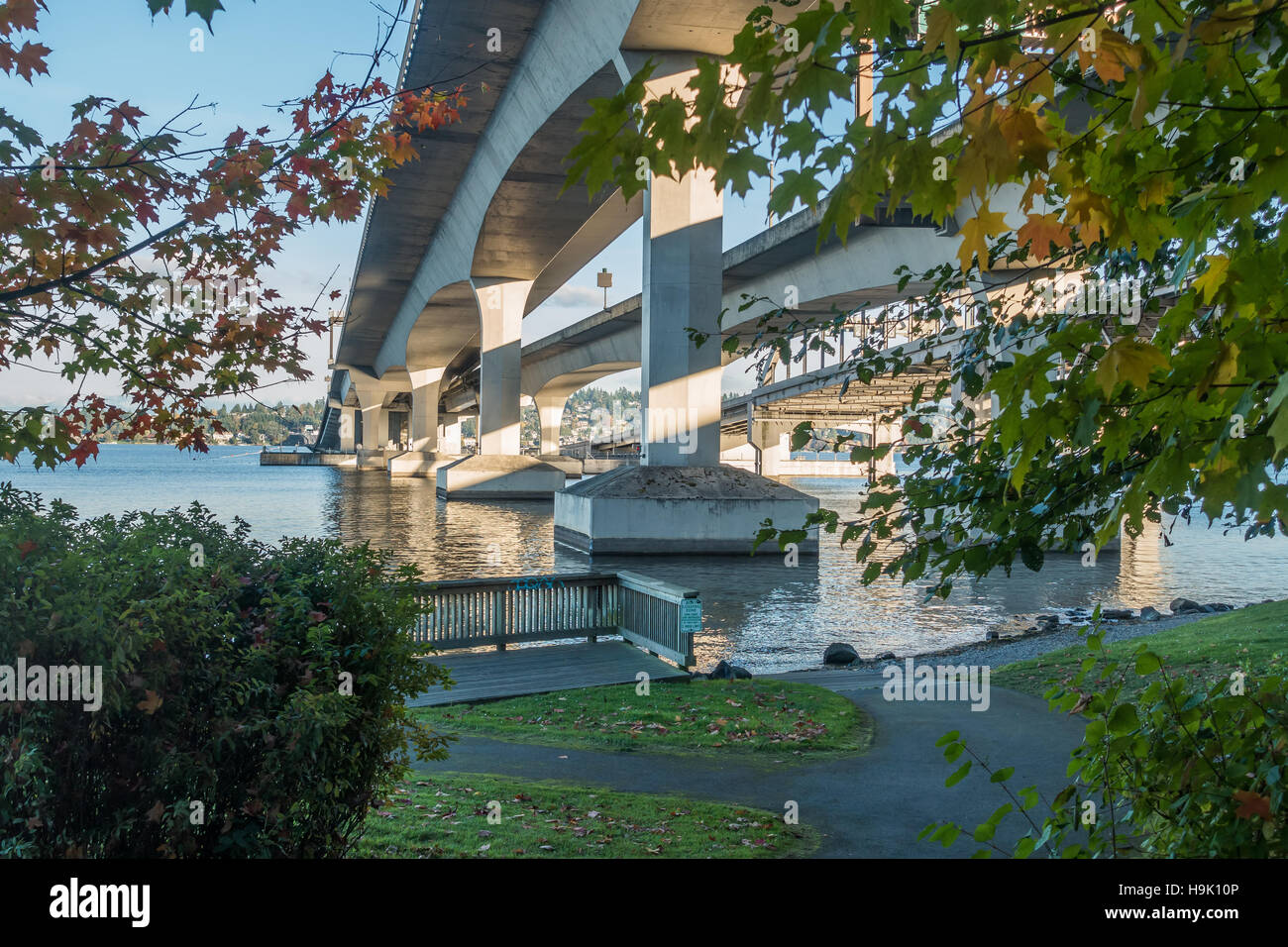 A view from beneath a bridge in Seattle, Washington Stock Photo - Alamy