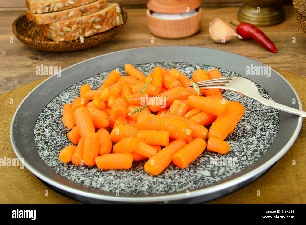 Healthy and Diet Food: Carrots on Plate Stock Photo - Alamy
