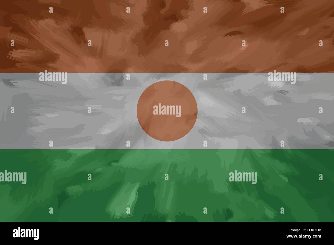 Niger painted / drawn vector flag. Dramatic, unusual look. Vector file ...