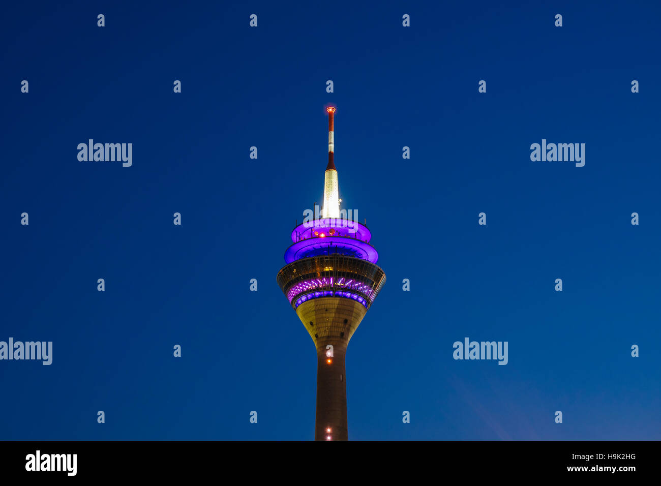 View to lighted rhine tower hi-res stock photography and images - Alamy