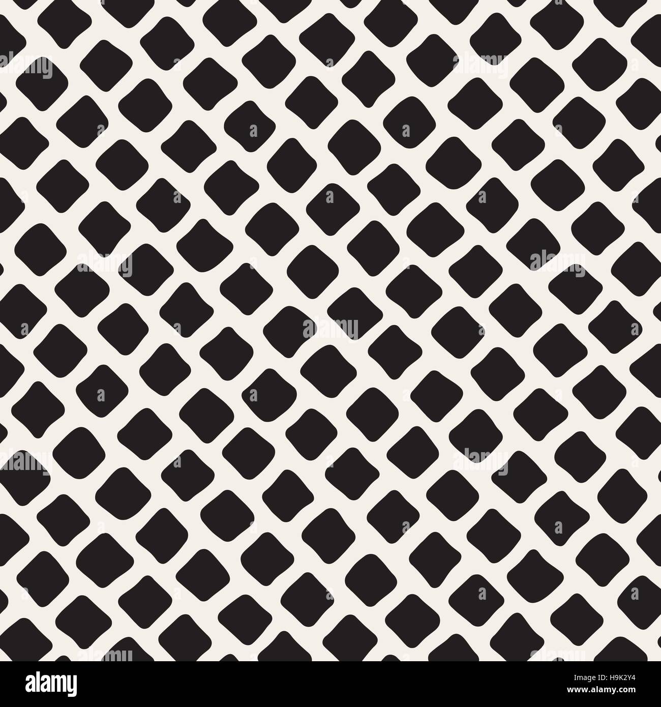 Vector Seamless Black and White Hand Drawn Diagonal Rectangles Pattern ...