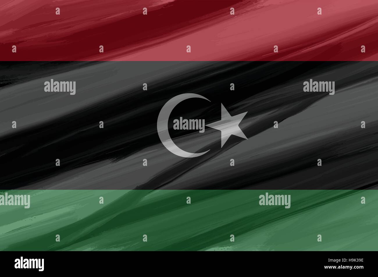 Libya painted / drawn vector flag. Dramatic, unusual look. Vector file ...