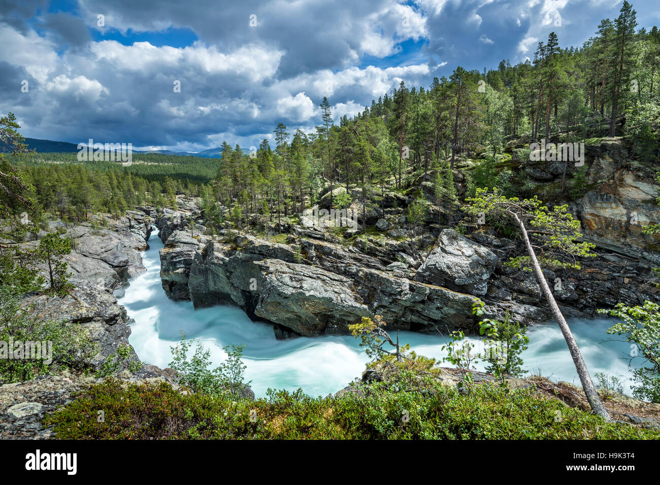 Norway, Oppland, river Sjoa in Ridderspranget ravine Stock Photo - Alamy