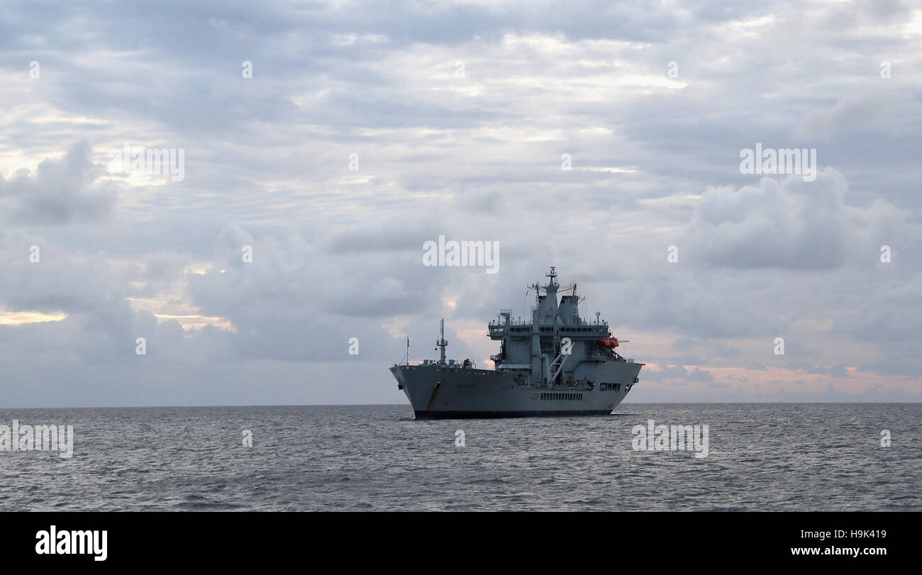 A general view of the RFA Wave Knight, a class fast fleet tanker being ...
