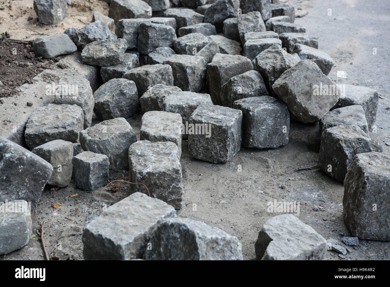 Cobblestone pile hi-res stock photography and images - Alamy