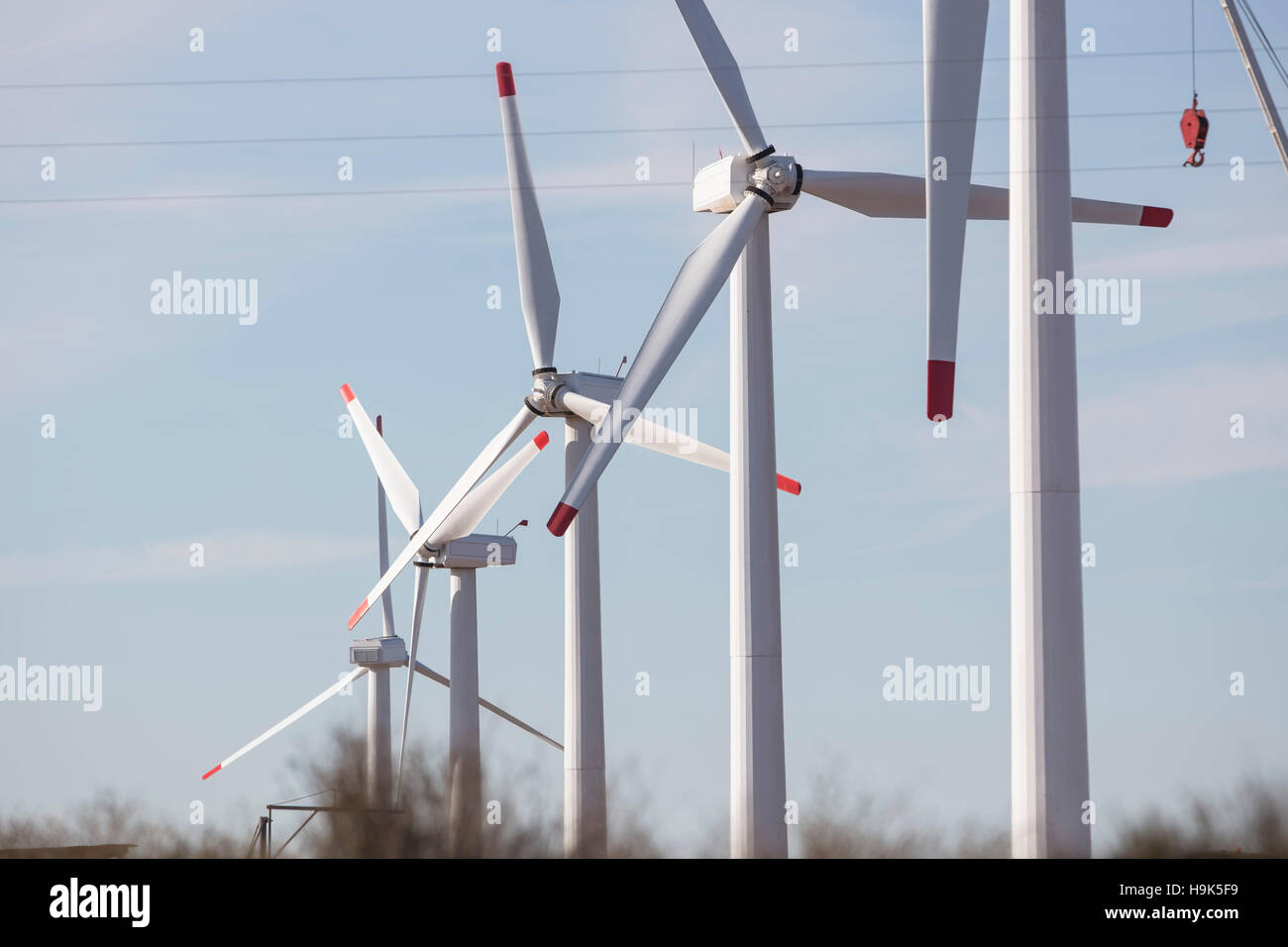 Row of wind turbines Stock Photo - Alamy
