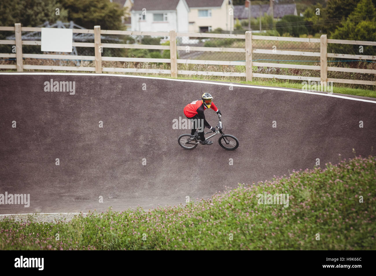 Cyclist riding BMX bike Stock Photo - Alamy
