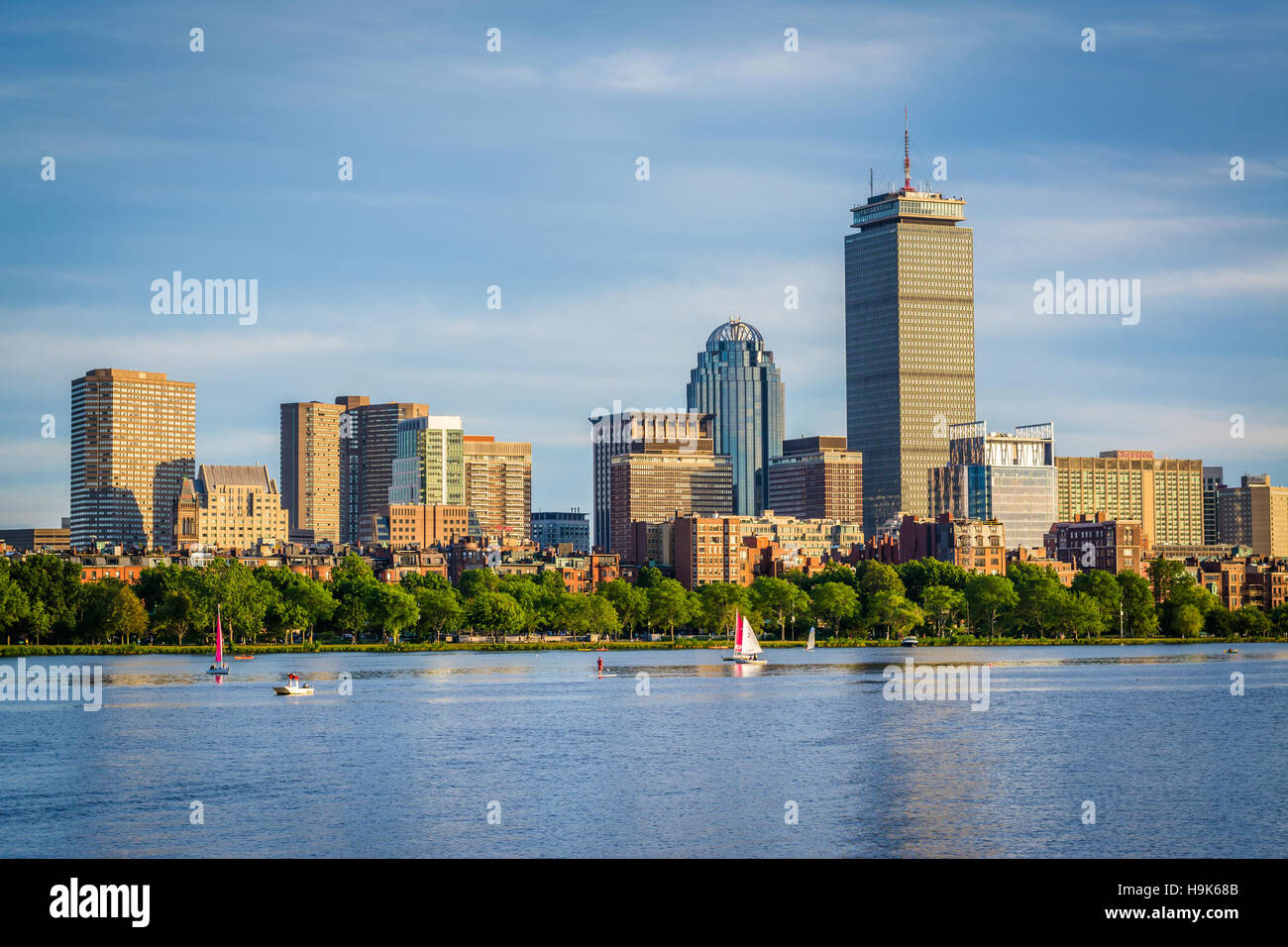The Boston skyline and Charles River, seen from Cambridge ...