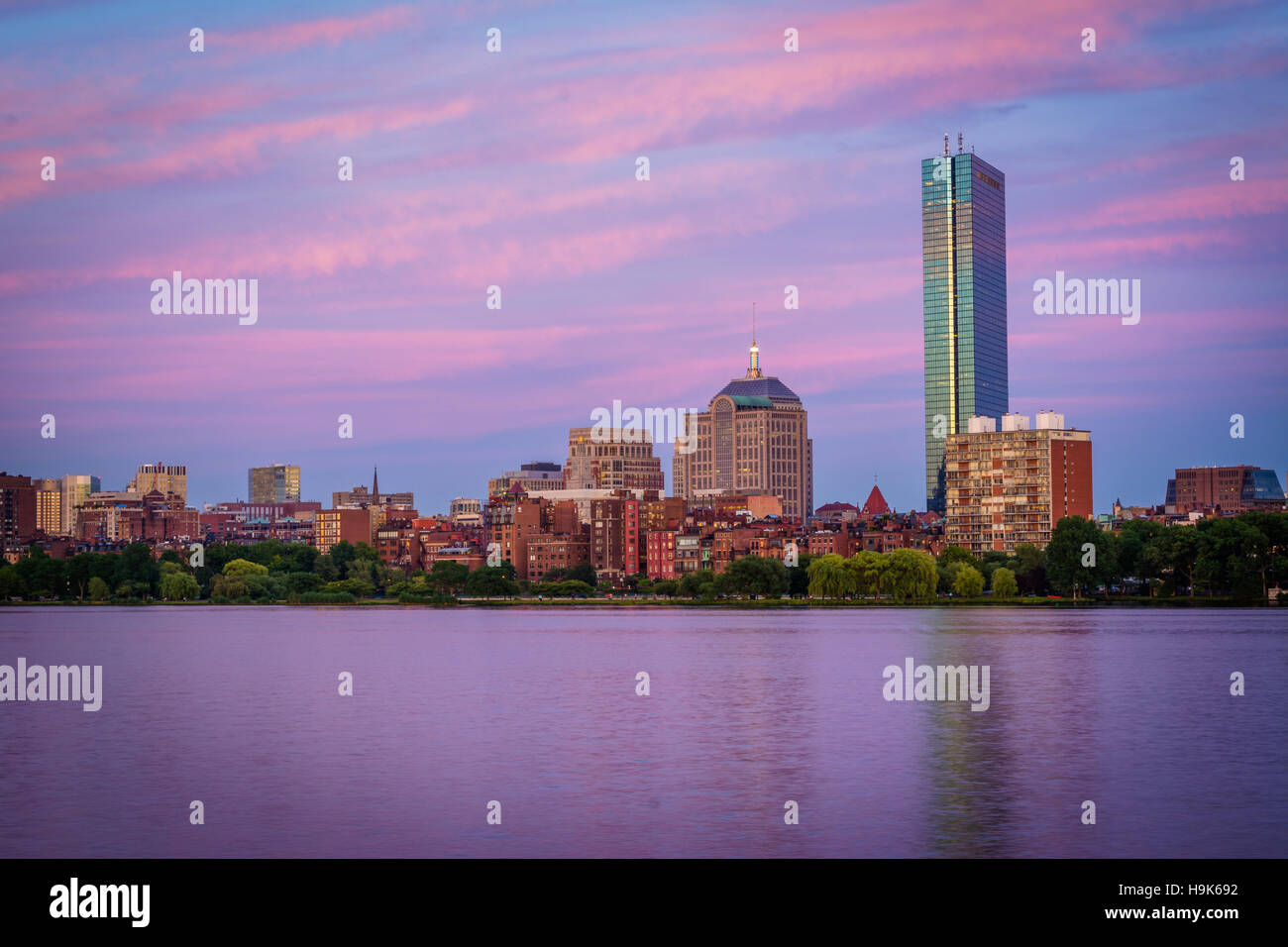 Boston sunset skyline hi-res stock photography and images - Alamy