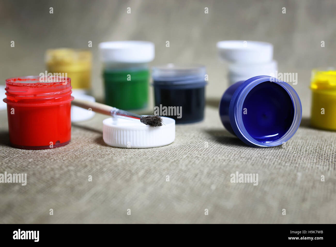 set of paint cans Stock Photo - Alamy