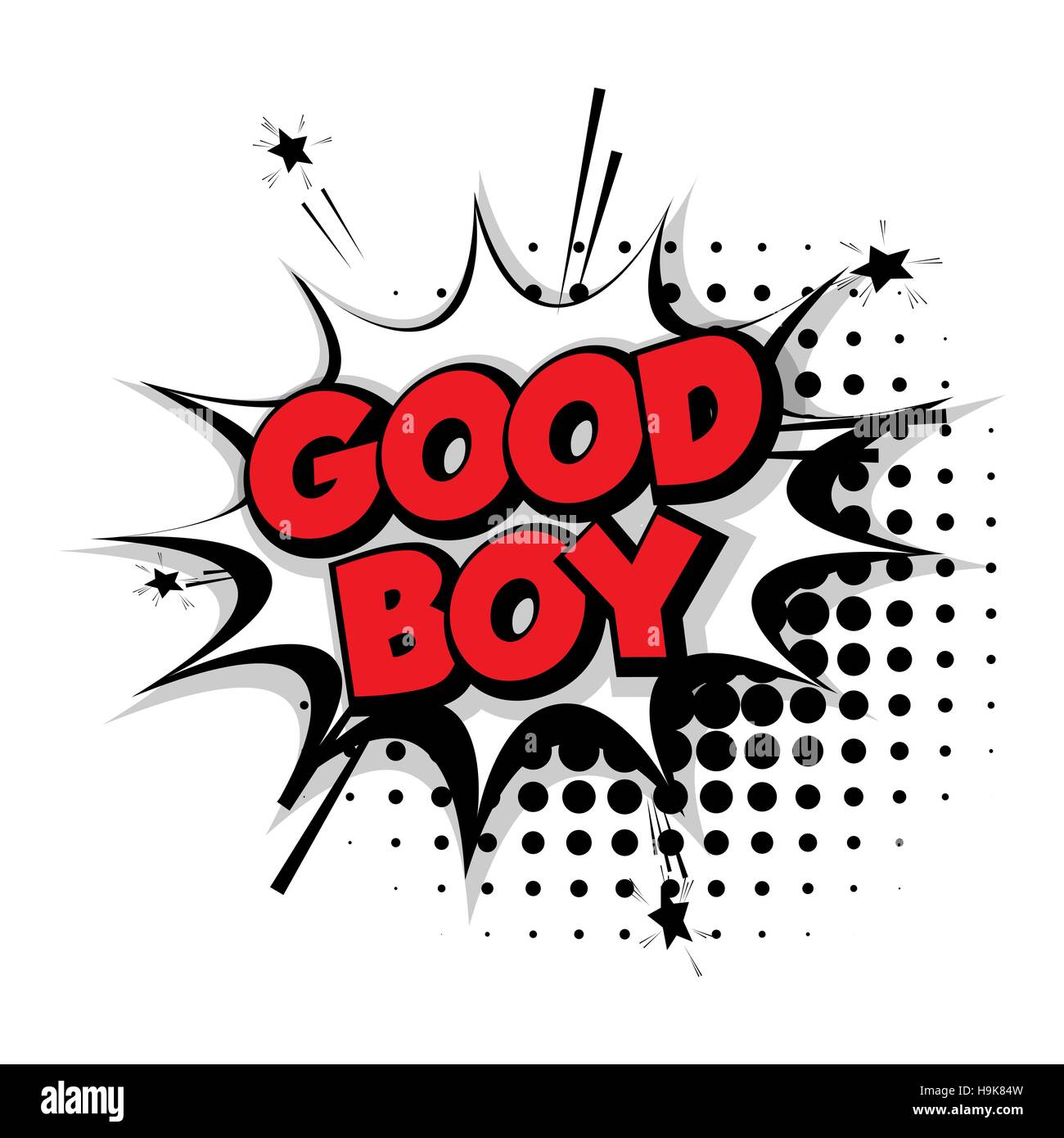 Comic text good boy sound effects pop art Stock Vector Image & Art - Alamy