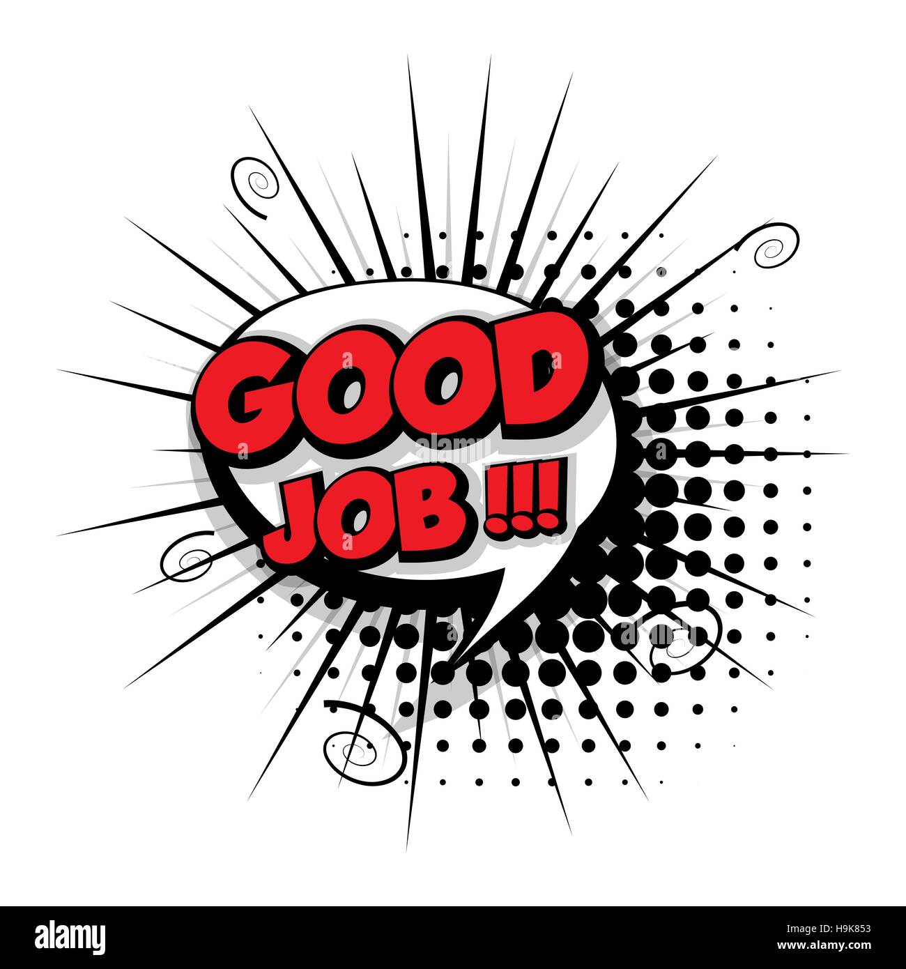 Comic text good job sound effects pop art Stock Vector Image & Art - Alamy