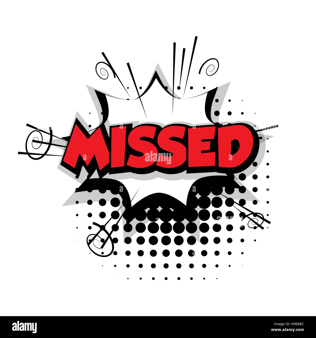 Comic text missed sound effects pop art Stock Vector Image & Art - Alamy