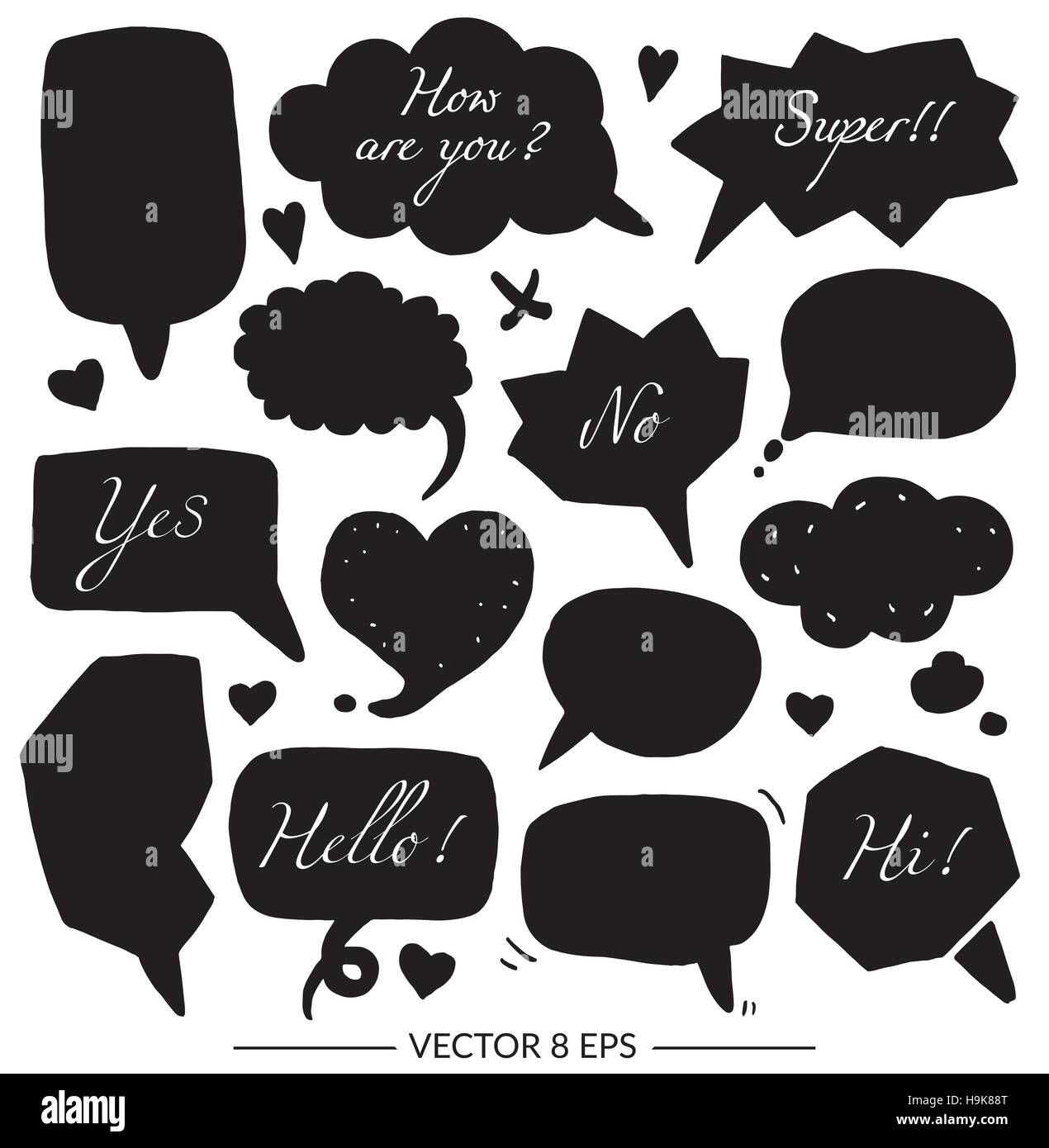 Vector set of balloons for inscriptions, pop arts, comics, cartoons ...