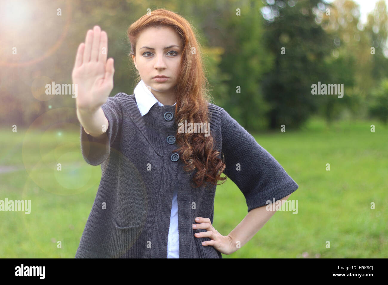 red-haired girl arm symbol Stock Photo - Alamy