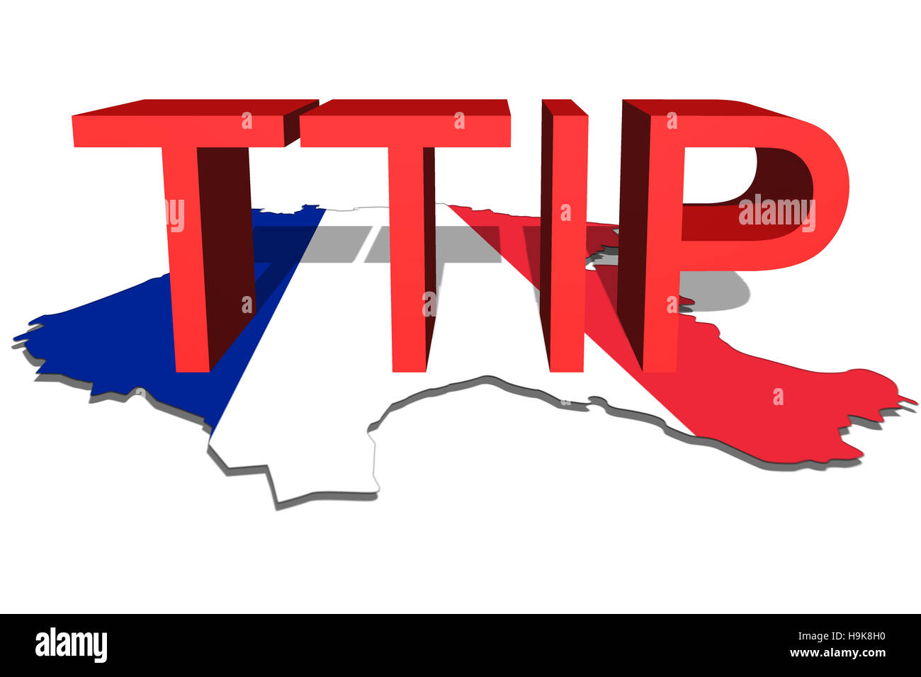 TTIP - Transatlantic Trade and Investment Partnership on France map ...