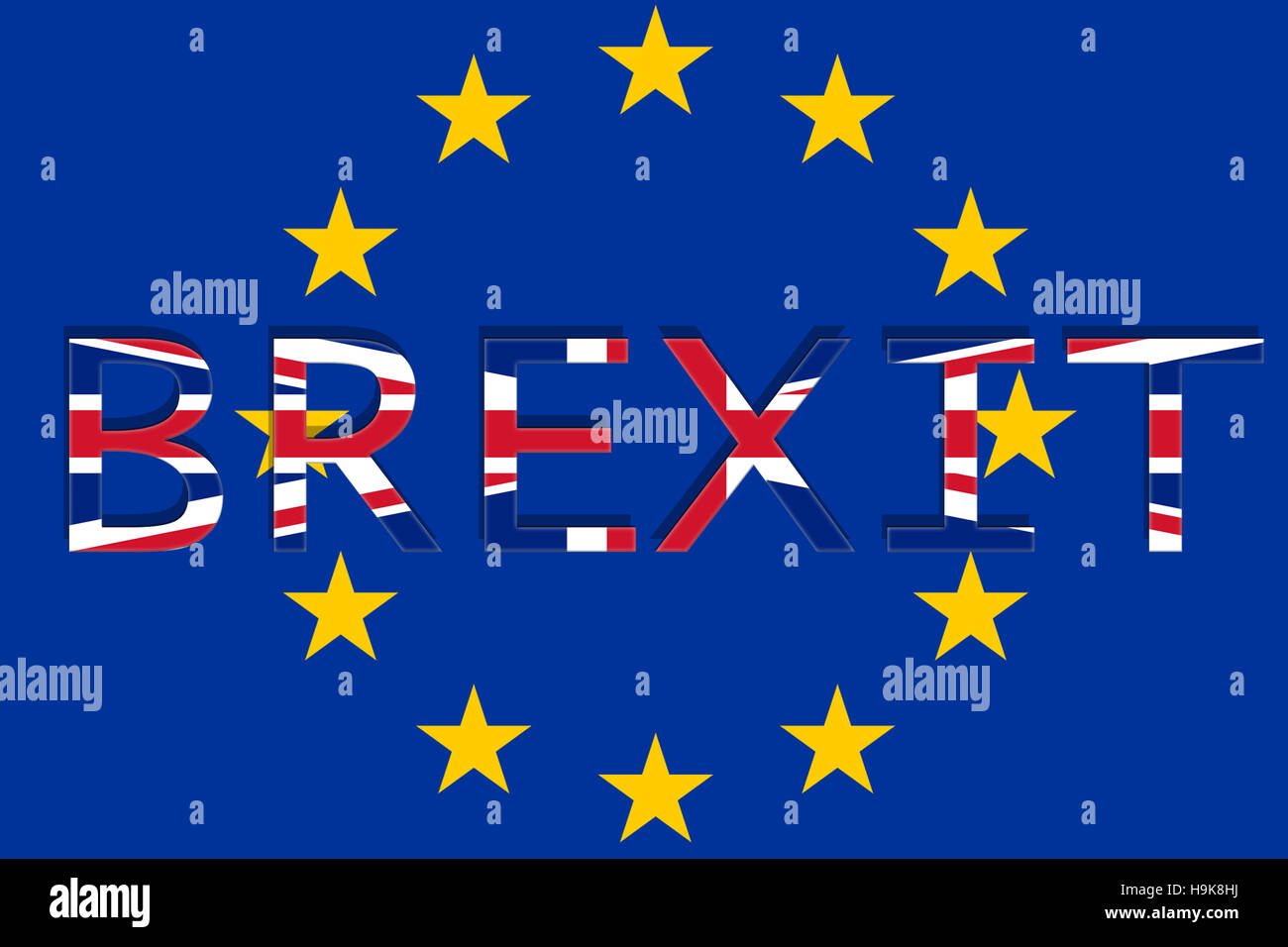 United Kingdom with Brexit on Europe Union background Stock Photo - Alamy