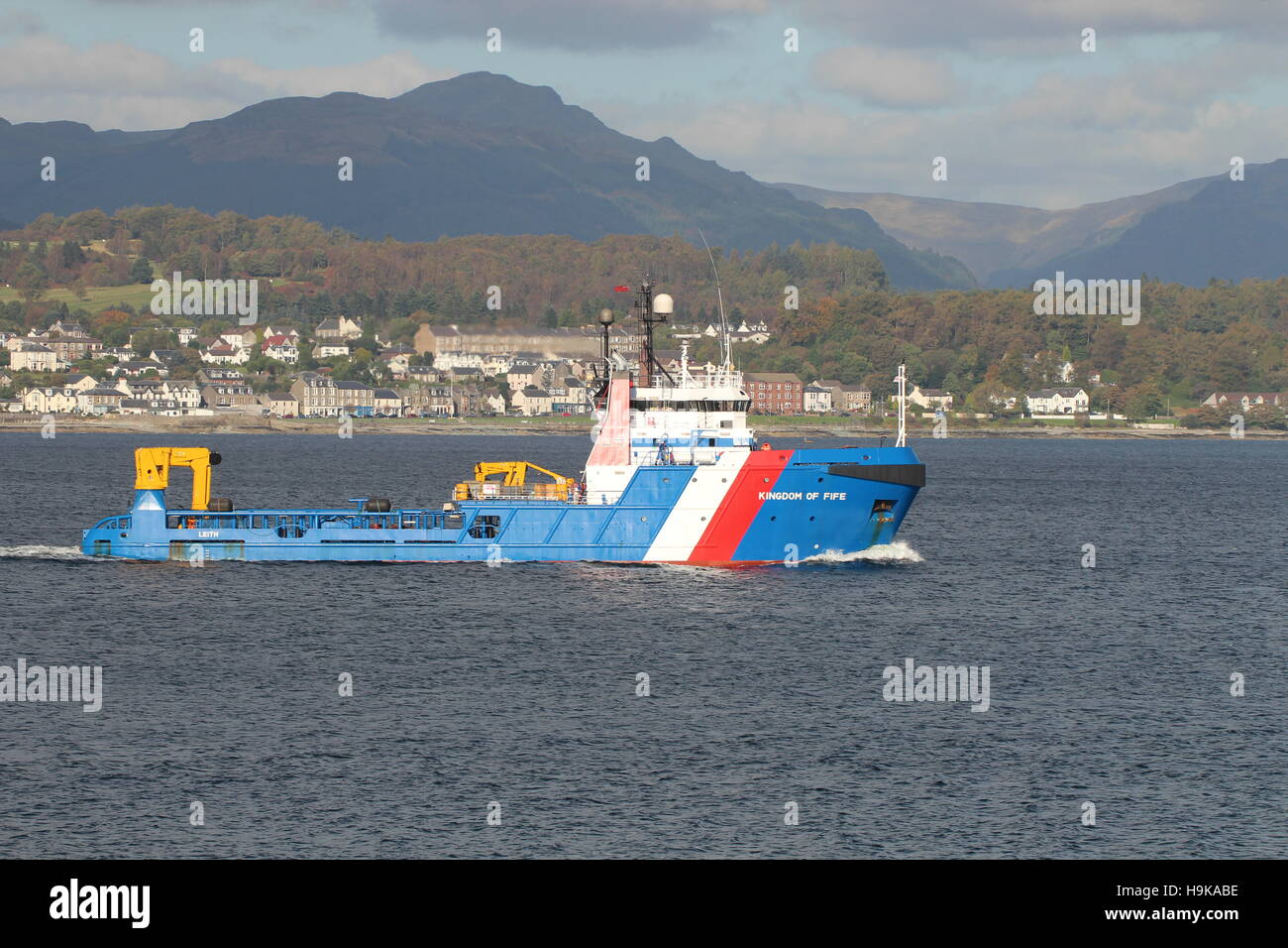 MV Kingdom of Fife, operated by Briggs Marine, passing Cloch Point ...