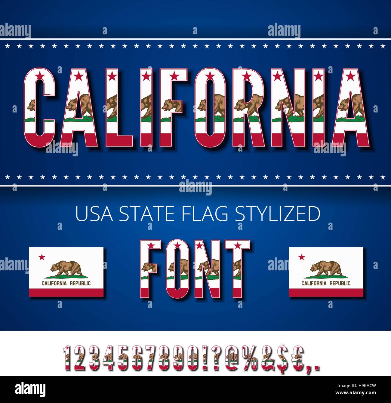 USA flag font Stock Vector Image & Art - Alamy
