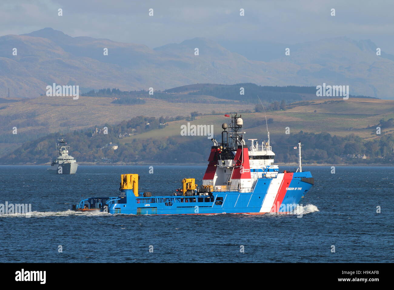 MV Kingdom of Fife, operated by Briggs Marine, passing Cloch Point ...