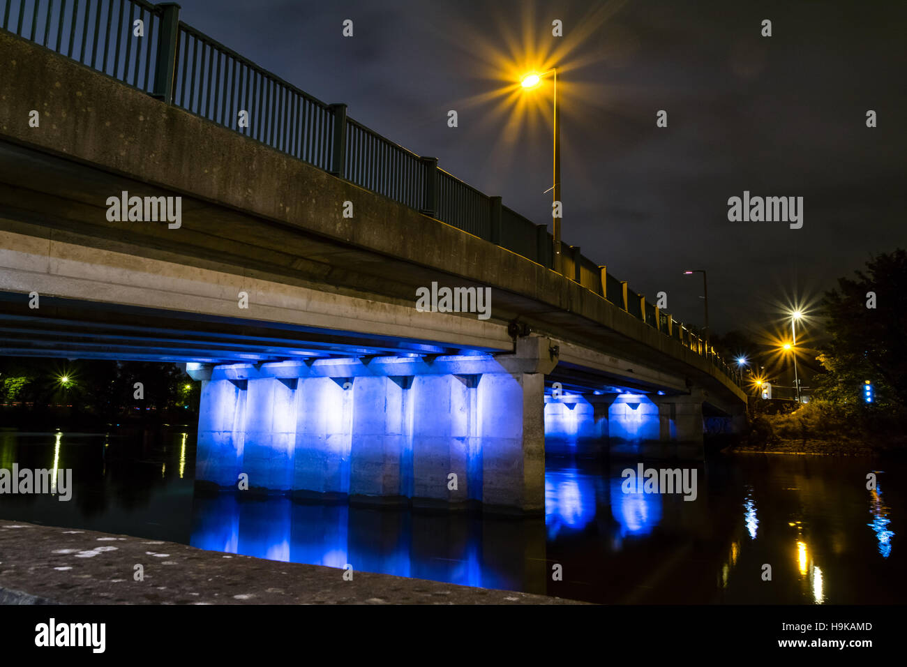 Bridge at night Stock Photo - Alamy