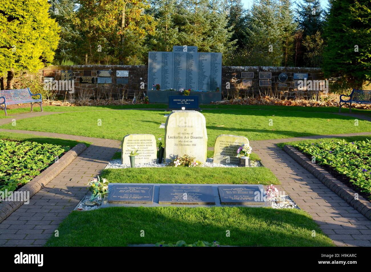 The garden of remembrance for the Lockerbie air disaster on 21st ...