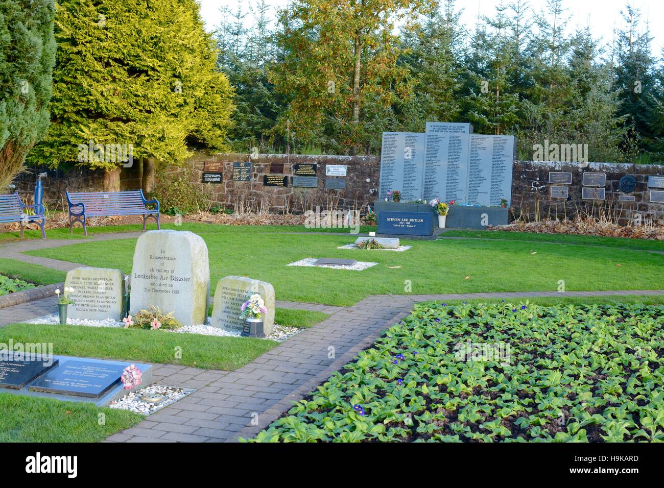 The garden of remembrance for the Lockerbie air disaster on 21st ...