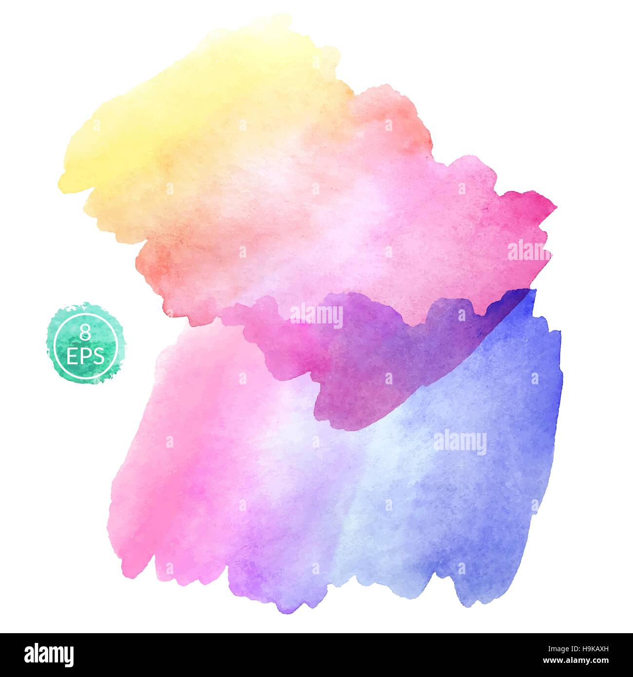 Vector. Set of watercolor blots isolated on white background. Colorful ...