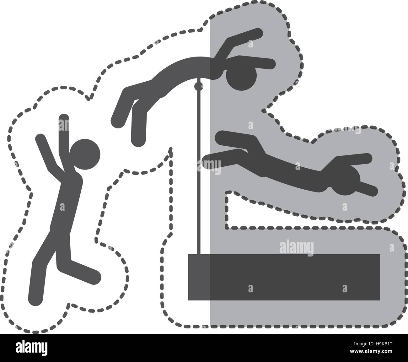 Pictogram practice jump icon. Sport hobby people person and human theme ...