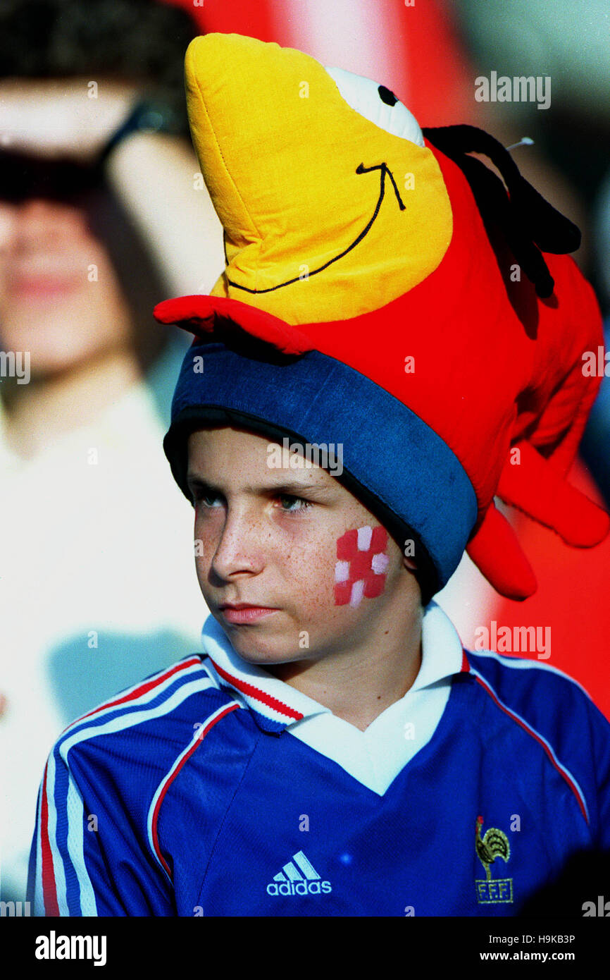 FAN WITH FRANCE 98 SILLY HAT WORLD CUP FINAL FRANCE 98 12 July 1998 ...