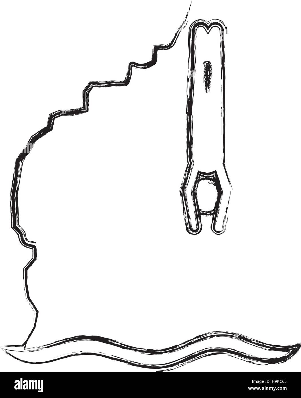 Pictogram practice clif diving icon. Sport hobby people person and ...