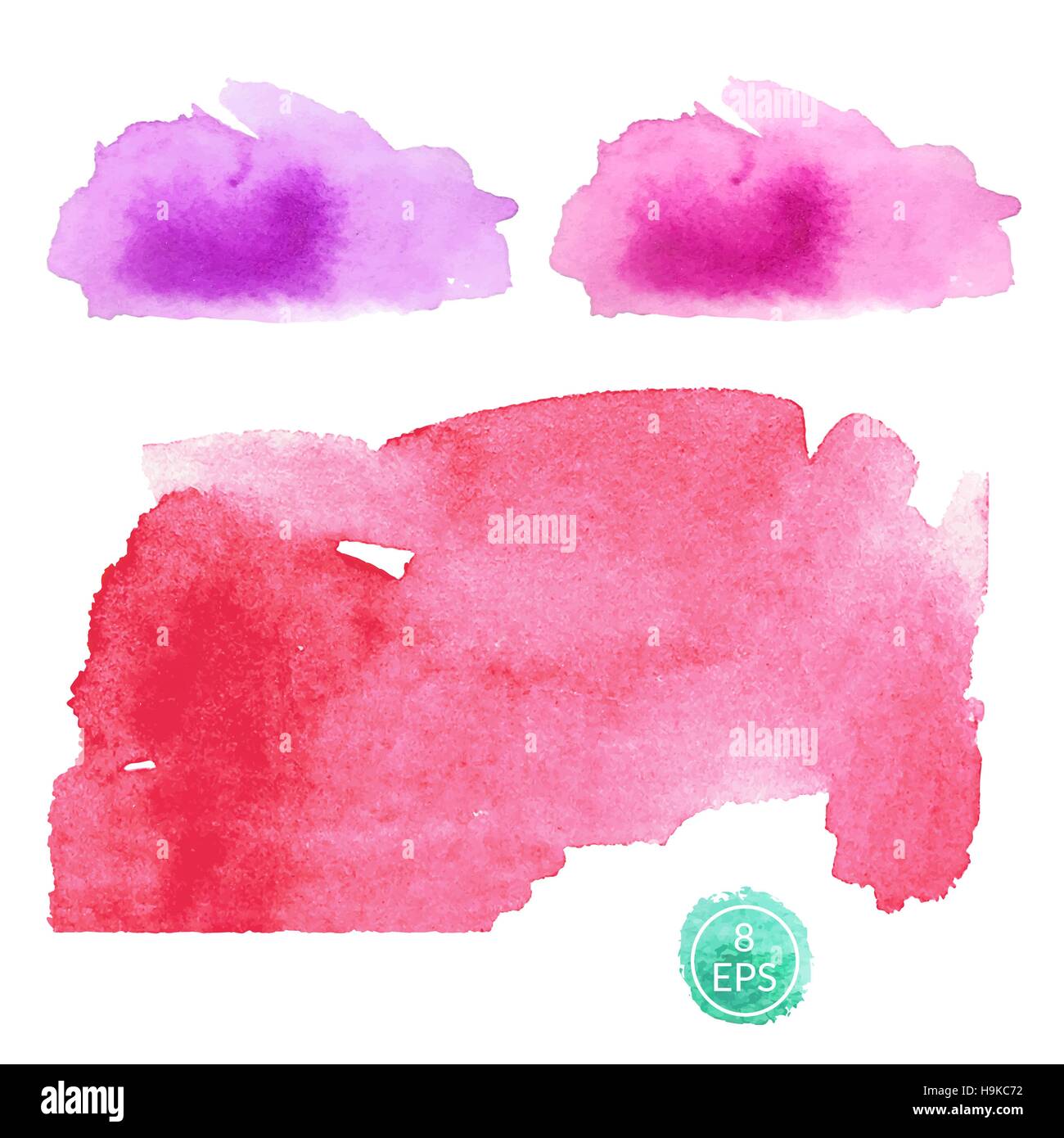 Vector. Set of watercolor blots isolated on white background. Colorful ...